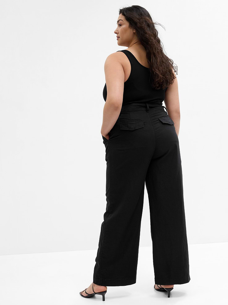 Linen-Cotton Pleated Pants | Gap