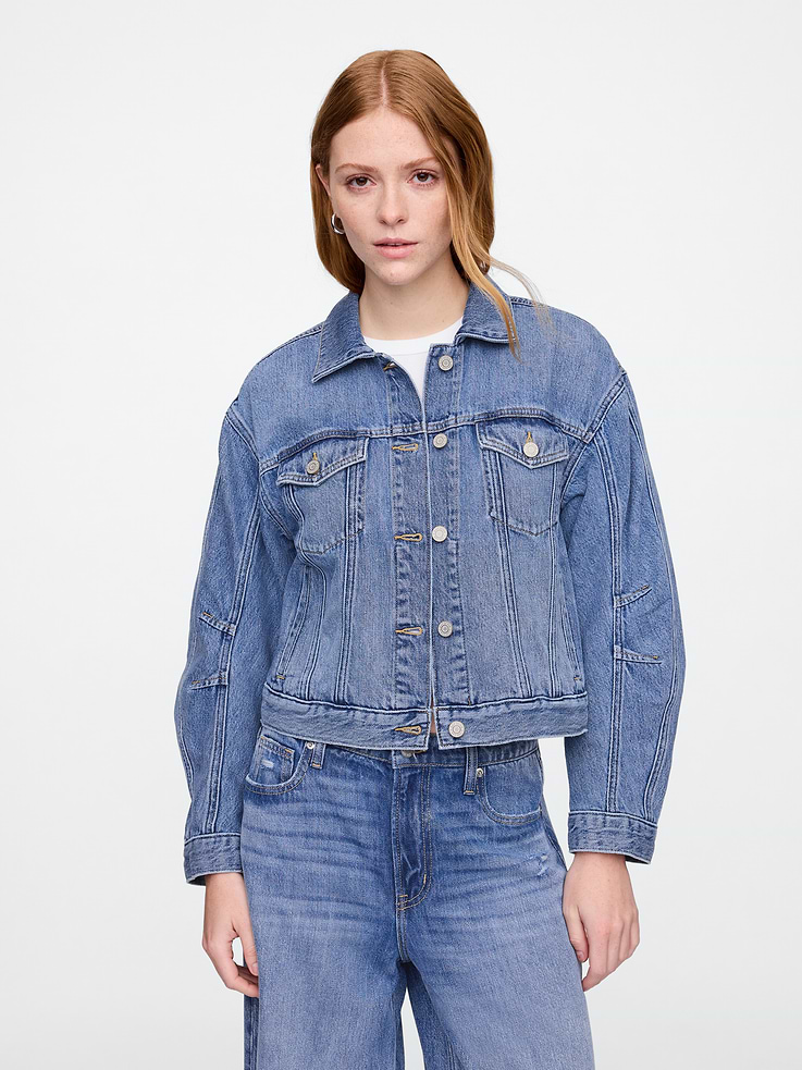 SuperSoft Barrel Sleeve Icon Denim Jacket | Gap Factory